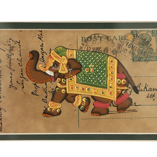 Khat Collection Wall Painting - Royal Elephant- Green- Right ...